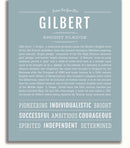 Gilbert Personalized Name Meaning Art Prints – Name Stories