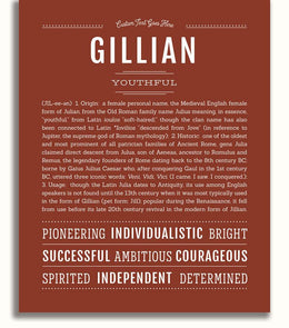 Gillian | Name Art Print – Name Stories