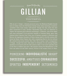 Gillian | Name Art Print – Name Stories