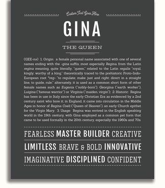Gina | Name Art Print – Name Stories