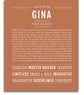 Gina Personalized Name Meaning Art Prints – Name Stories