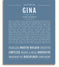 Gina Personalized Name Meaning Art Prints – Name Stories