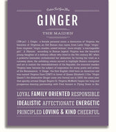 Ginger | Name Art Print – Name Stories