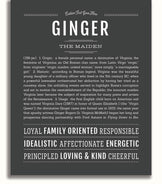 Ginger Personalized Name Meaning Art Prints – Name Stories