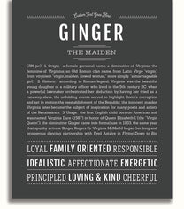 Ginger | Name Art Print – Name Stories