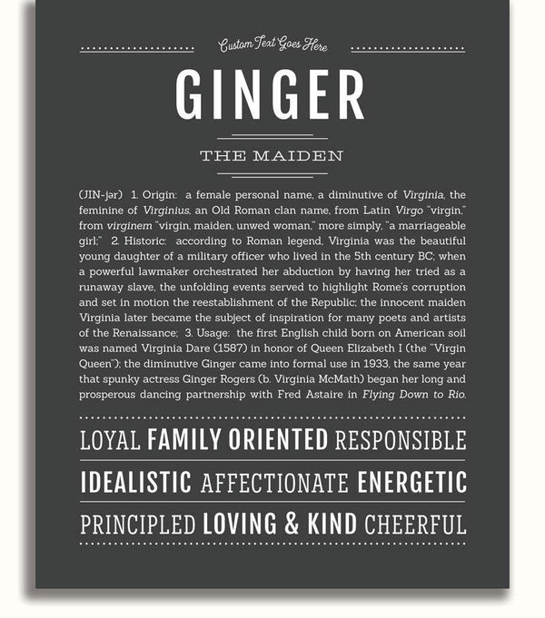 Ginger | Name Art Print – Name Stories