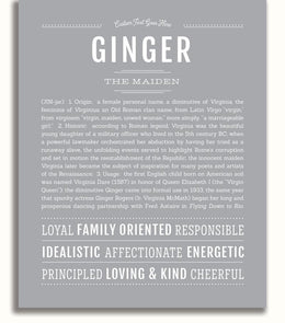 Ginger | Name Art Print – Name Stories