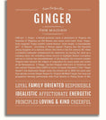 Ginger Personalized Name Meaning Art Prints – Name Stories