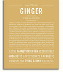 Ginger | Name Art Print – Name Stories