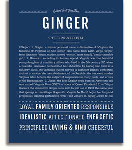 Ginger | Name Art Print – Name Stories