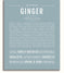 Ginger Personalized Name Meaning Art Prints – Name Stories