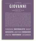 Giovanni Personalized Name Meaning Art Prints – Name Stories