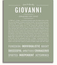 Giovanni | Name Art Print - Personalized Custom Gifts – Name Stories