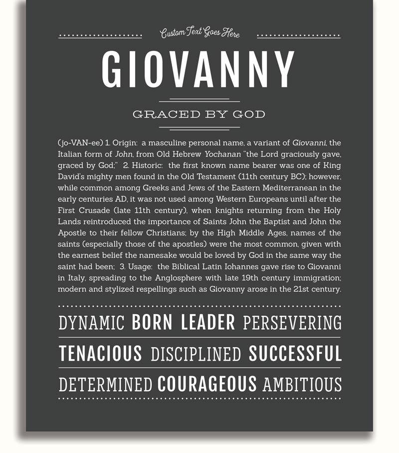 Giovanny Personalized Name Meaning Art Prints – Name Stories