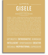 Gisele Personalized Name Meaning Art Prints – Name Stories