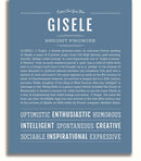 Gisele Personalized Name Meaning Art Prints – Name Stories