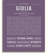 Giulia Personalized Name Meaning Art Prints – Name Stories