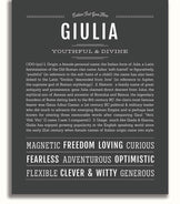 Giulia | Name Art Print – Name Stories
