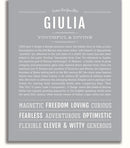 Giulia Personalized Name Meaning Art Prints – Name Stories