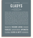 Gladys | Name Art Print – Name Stories