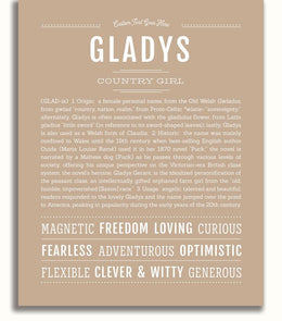 Gladys | Name Art Print – Name Stories