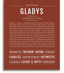 Gladys | Name Art Print – Name Stories