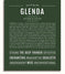 Glenda Personalized Name Meaning Art Prints – Name Stories