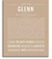 Glenn Personalized Name Meaning Art Prints – Name Stories
