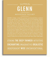 Glenn Personalized Name Meaning Art Prints – Name Stories
