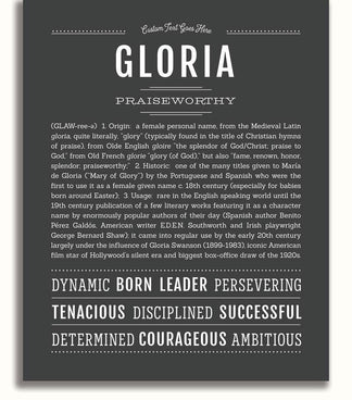 Gloria | Name Art Print – Name Stories