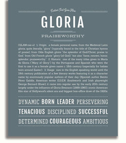 Gloria | Name Art Print – Name Stories