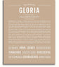 Gloria Personalized Name Meaning Art Prints – Name Stories