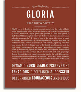 Gloria | Name Art Print – Name Stories