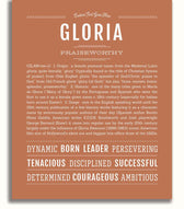 Gloria | Name Art Print – Name Stories