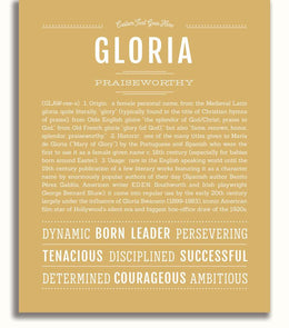 Gloria | Name Art Print – Name Stories
