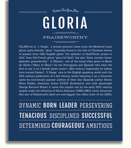 Gloria | Name Art Print – Name Stories