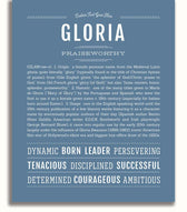 Gloria | Name Art Print – Name Stories
