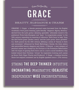 Grace Personalized Name Meaning Art Prints – Name Stories