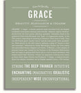 Grace Personalized Name Meaning Art Prints – Name Stories