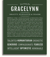 Gracelynn Personalized Name Meaning Art Prints – Name Stories