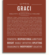 Graci Personalized Name Meaning Art Prints – Name Stories