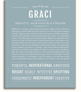 Graci Personalized Name Meaning Art Prints – Name Stories