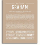 Graham Personalized Name Meaning Art Prints – Name Stories