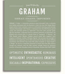 Graham Personalized Name Meaning Art Prints – Name Stories