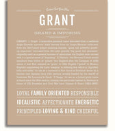 Grant | Name Art Print – Name Stories