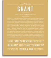 Grant Personalized Name Meaning Art Prints – Name Stories