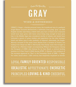 Gray (female) | Name Art Print – Name Stories