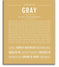 Gray (female) | Name Art Print – Name Stories