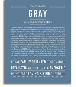 Gray (female) | Name Art Print – Name Stories