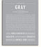 Gray Personalized Name Meaning Art Prints – Name Stories